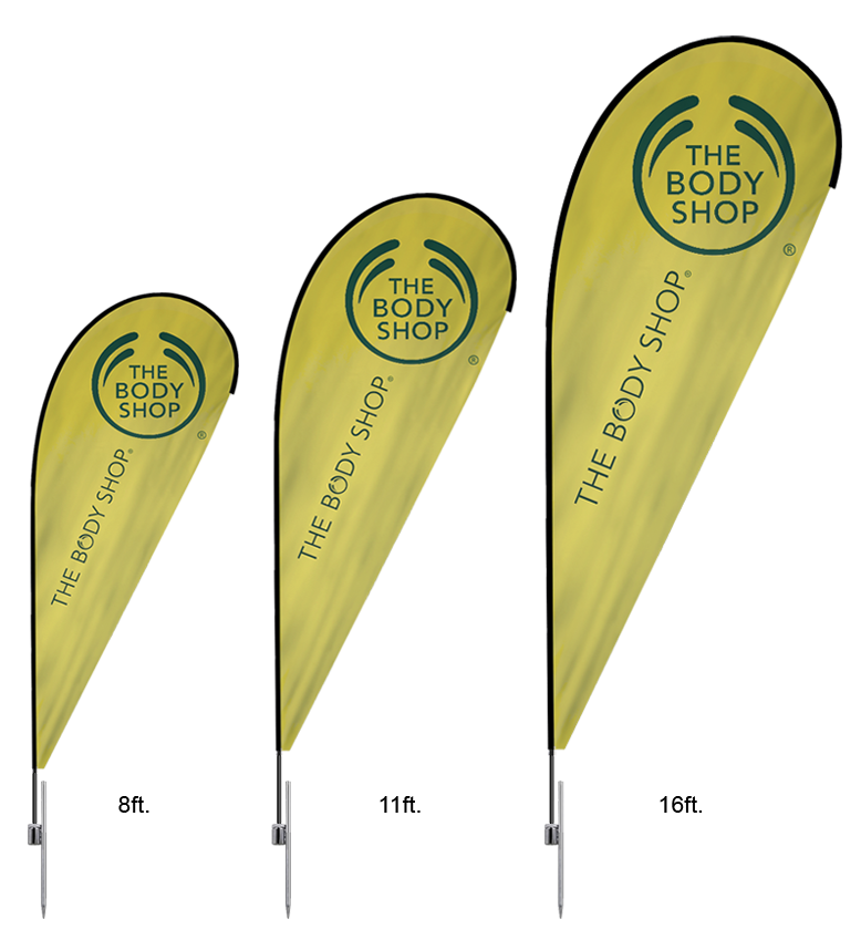 Bandera Promocional "Tear Drop" – Roca Displays